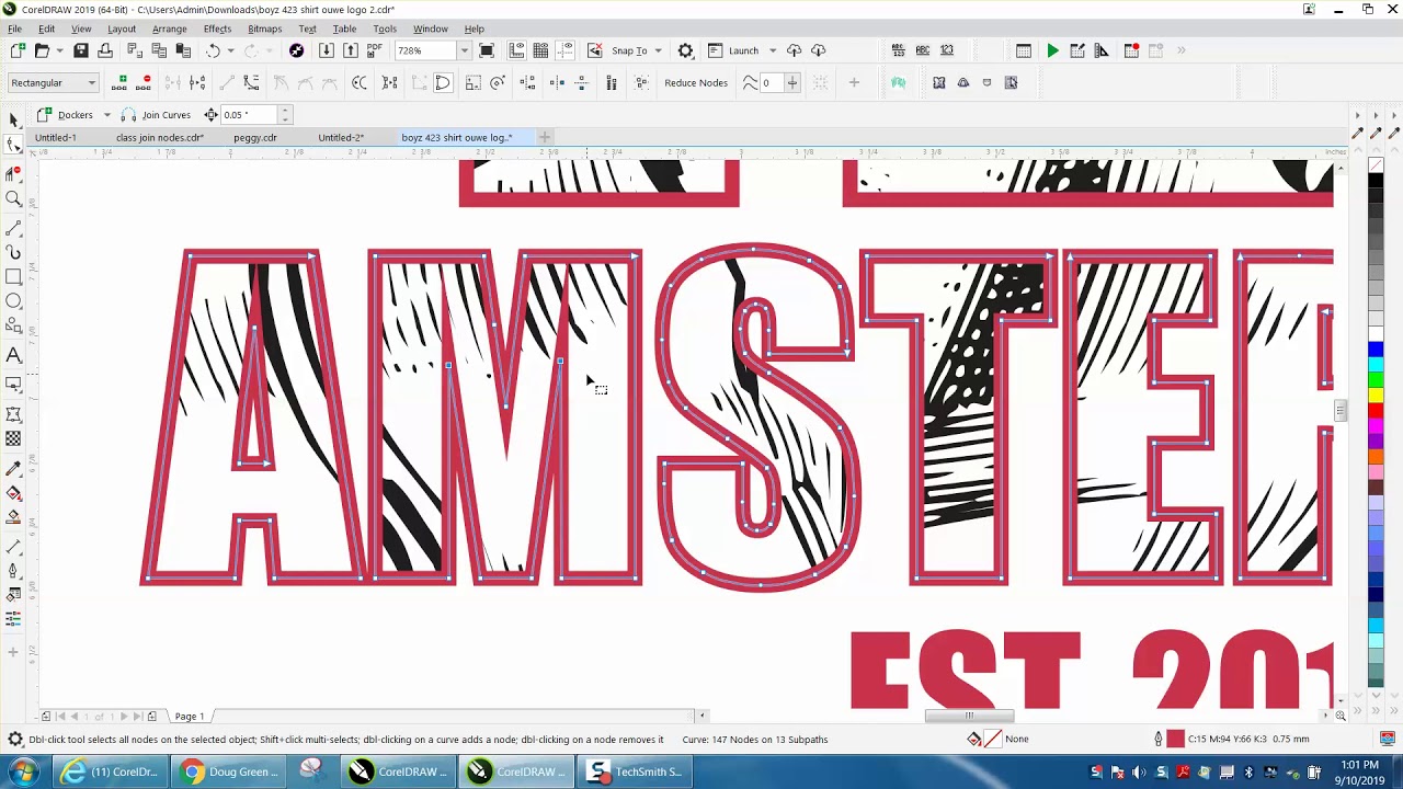 Corel Draw Tips & Tricks Nudge Nodes inside a text - YouTube