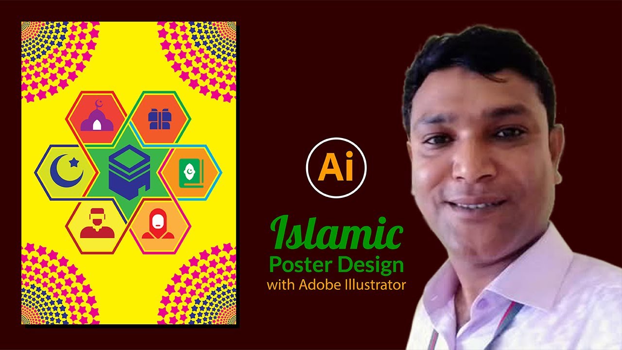 Islamic Poster Design Tutorial Adobe Illustrator Guide - YouTube