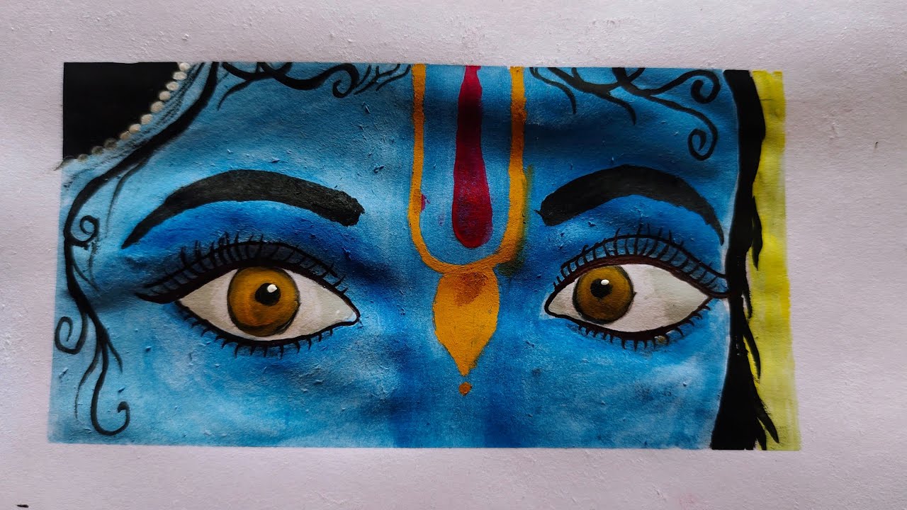 Krishna ji Eye's painting drawing tutorial || #Nishu Sony || Radhe ...