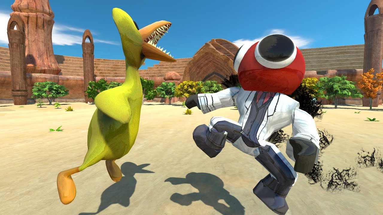 Rainbow Friends Yellow vs Rainbow Friends Red - Animal Revolt Battle ...