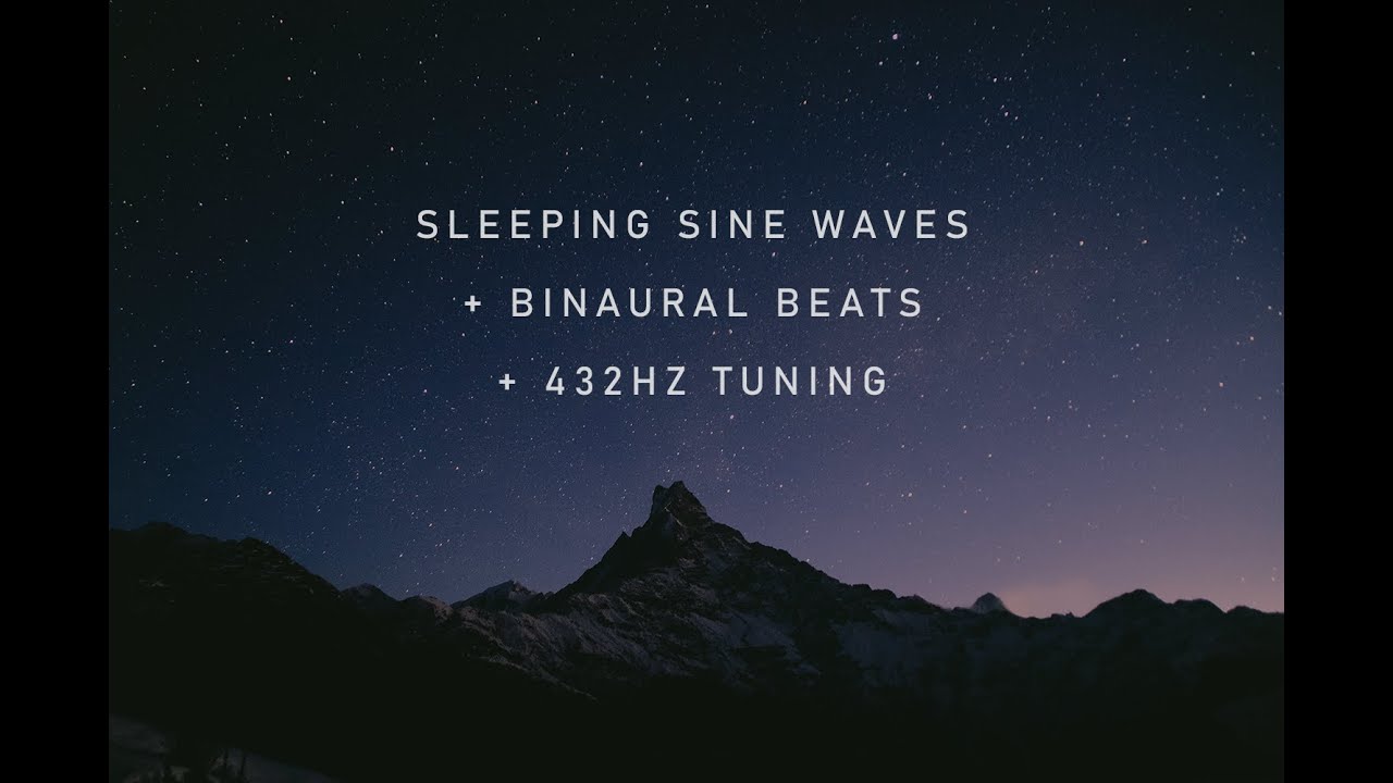 Sleeping sine waves | Binaural beats | 432Hz tuning | Black Screen | 1 ...