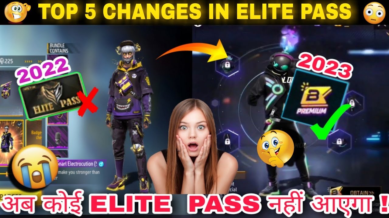TOP 5 CHANGES IN ELITE PASS 2023 😱 | JANUARY PREMIUM ELITE FREE FIRE ...