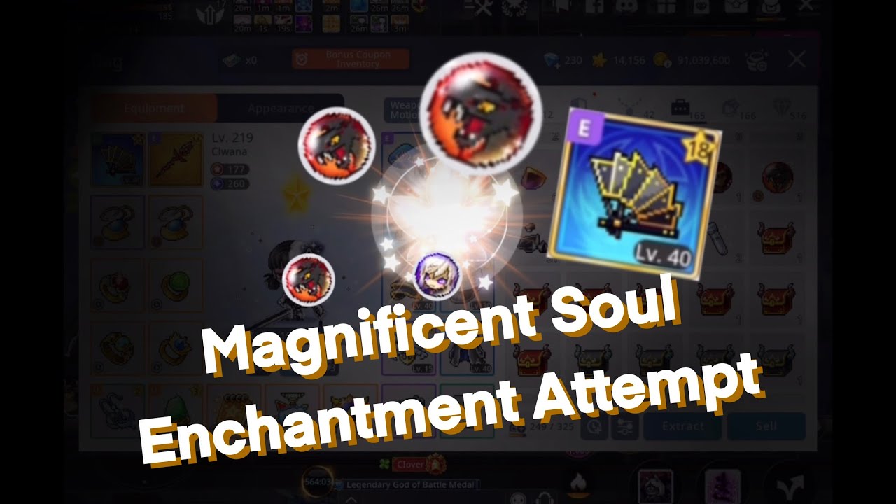 Maplestory M - Magnificent Arkarium, Lotus souls l Enchantment attempts ...