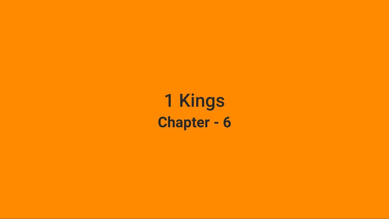 1 Kings Chapter 6 - YouTube