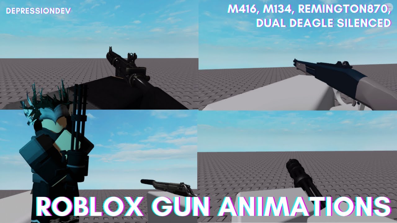 [ROBLOX] M416, M134 Minigun, Remington 870, Dual Silenced Deagle ...