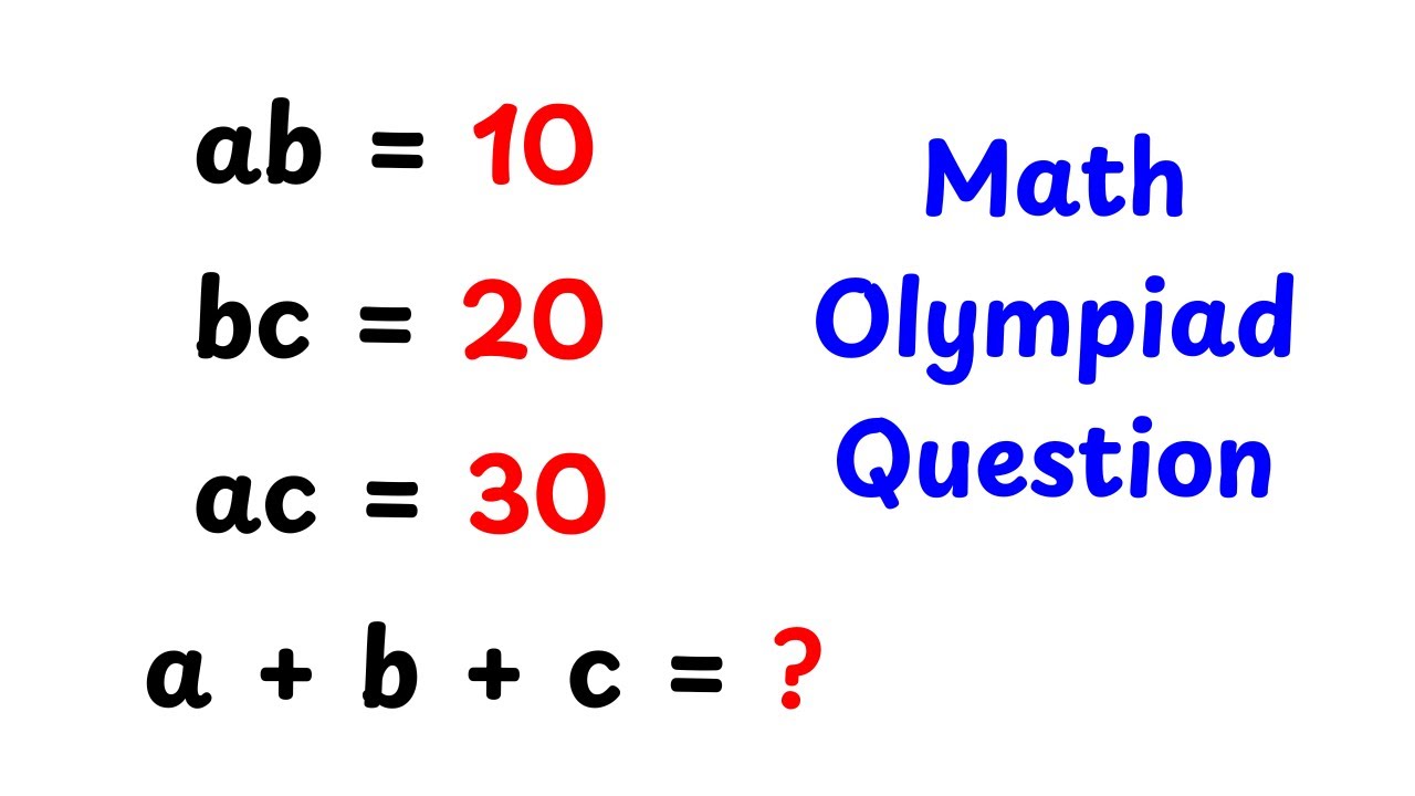 Math Olympiad Question Can you Solve it?🤯 AB = 10, BC = 20, AC = 30 ...