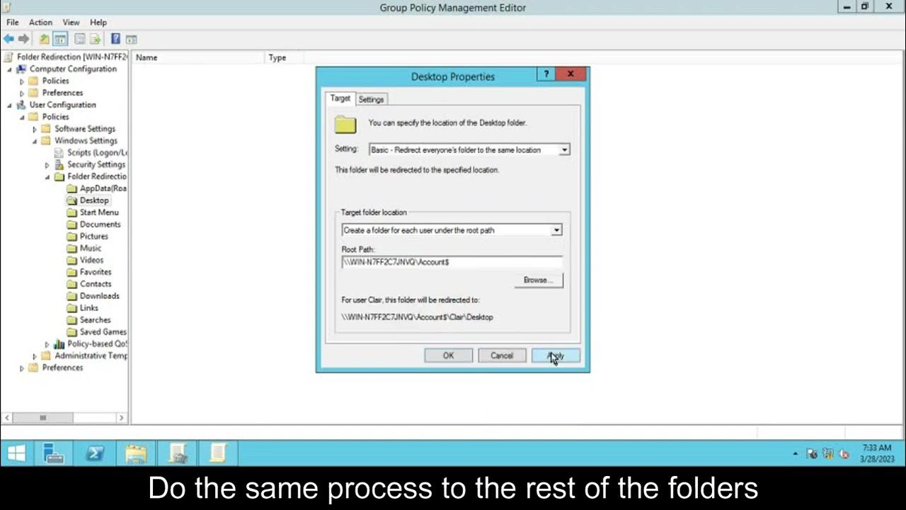 Windows Server 2012 R2 - Folder Redirection - YouTube