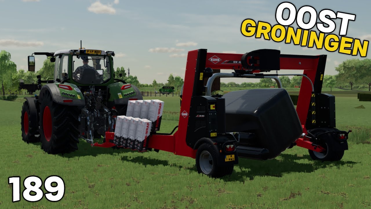 Vierkante Grasbalen Persen & Inwikkelen | Oost-Groningen #189 | FS22 ...