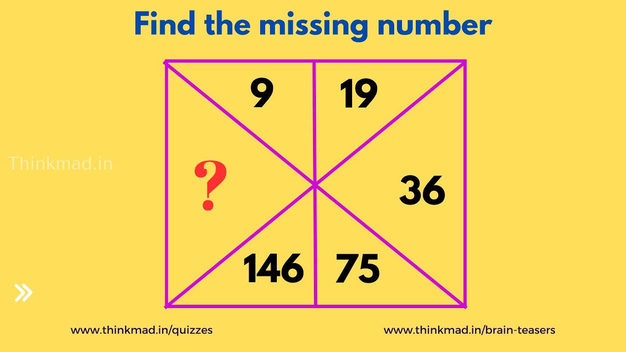 Find the Missing Number | Only Genious can Answeer this hard puzzle ...