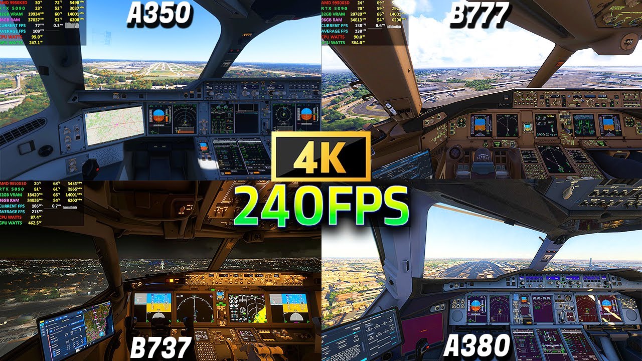 Flight Sim 2024 - Landing Compilation - RTX 5090 + 9950X3D | 4K-ULTRA ...