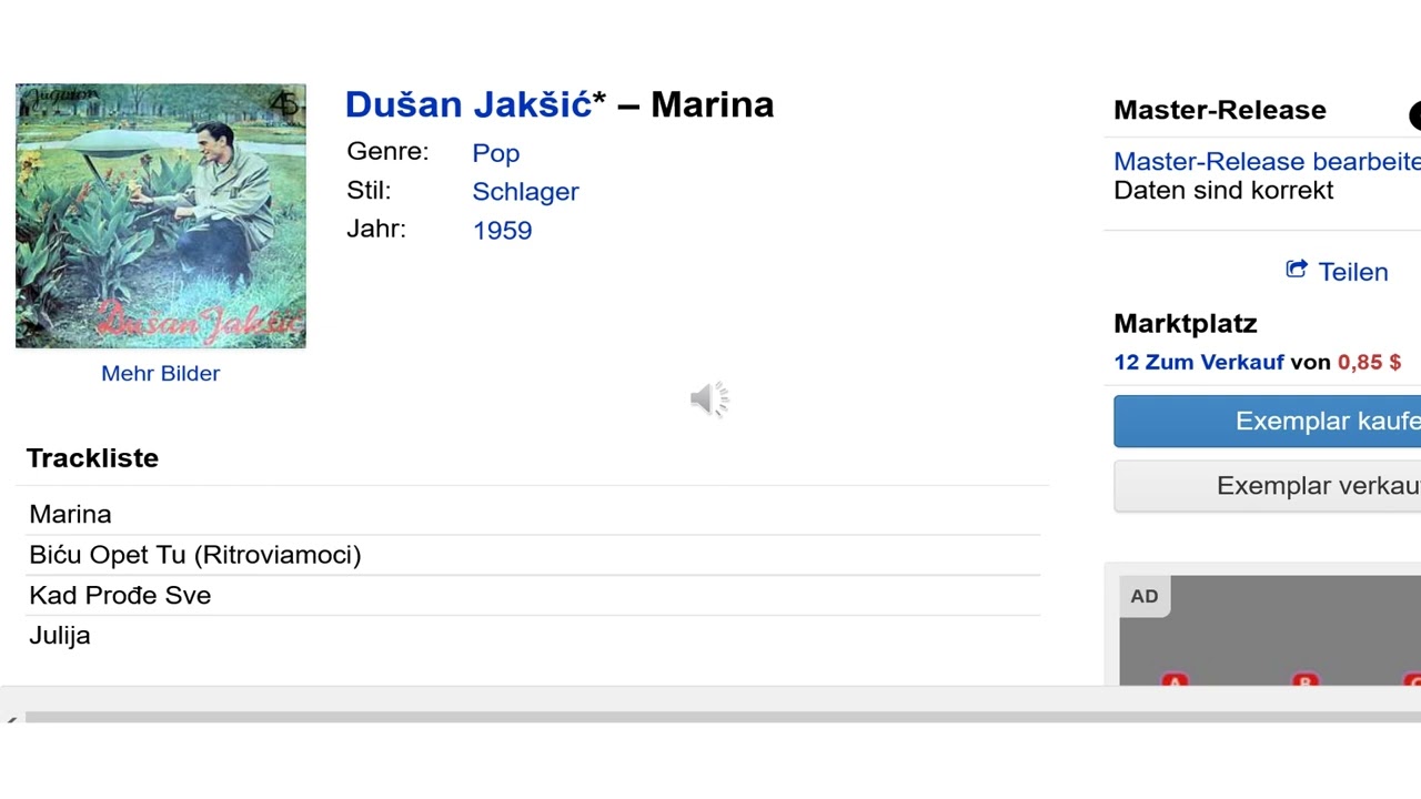 1959 MARINA / DUSAN JAKSIC TOMISLAV IVCIC Acordes - Chordify