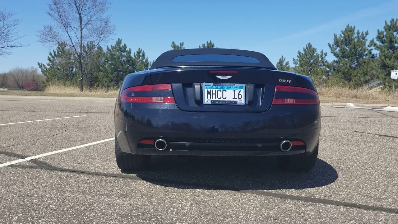 2008 Aston Martin DB9 6.0L V12 exhaust rev - YouTube