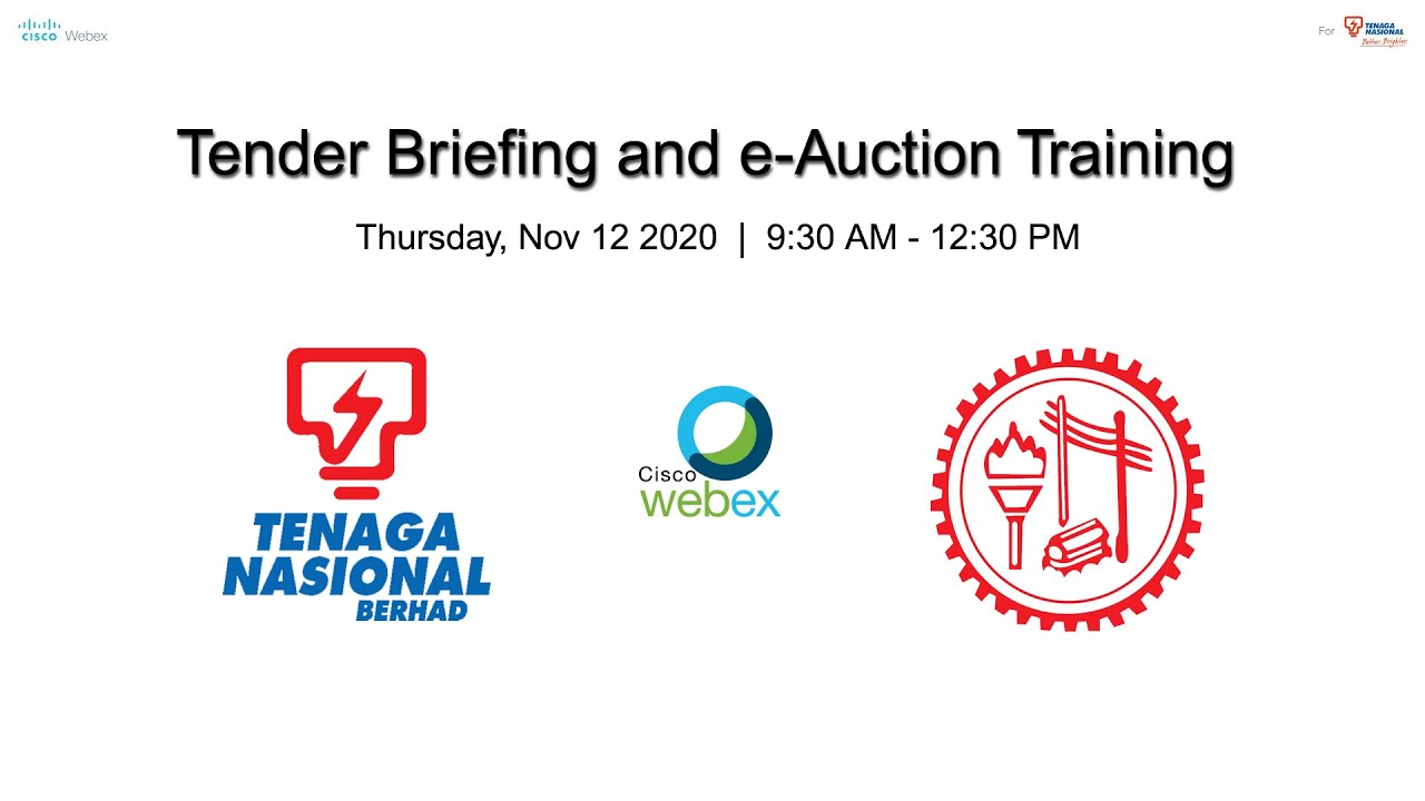 TNB Tender Briefing and e Auction Training 9 30 AM 12 30 PM, 12 Nov ...