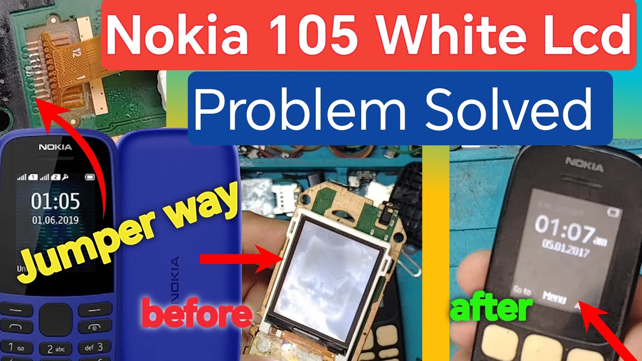 Nokia 105 White lcd Problem!! Nokia Ta-1010 Lcd fix!! Nokia 105 White ...