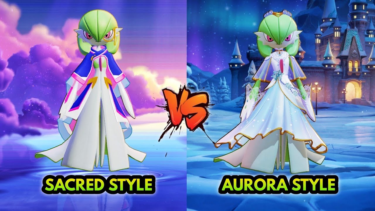 Gardevoir Sacred vs Aurora Style Holowear Comparison Pokémon Unite ...
