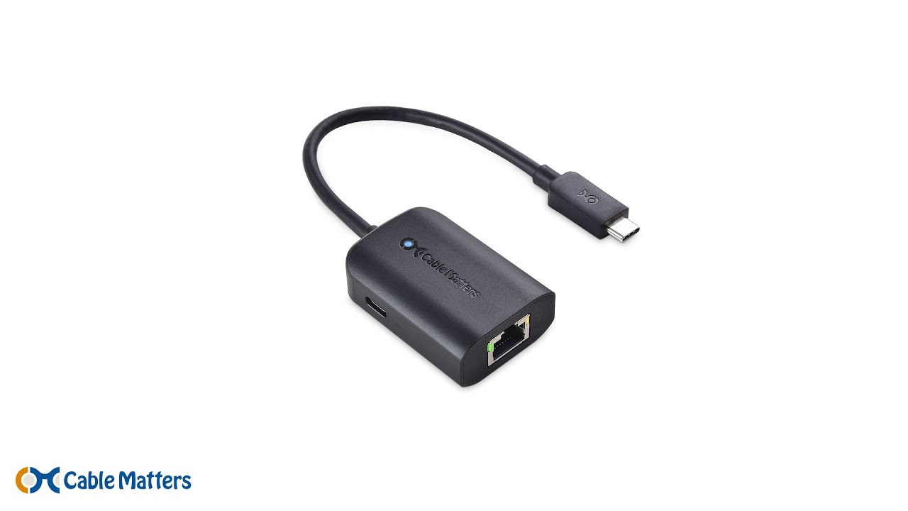 Cable Matters USB-C to Ethernet Adapter with Power Delivery - YouTube