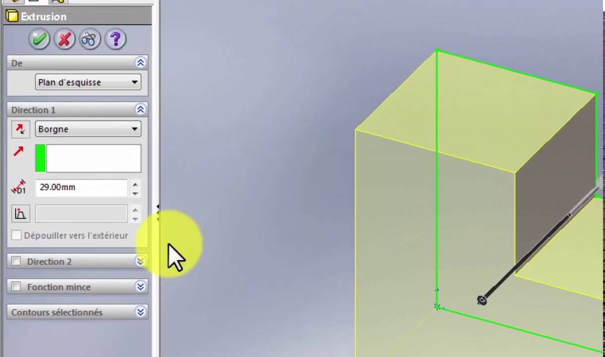 Construction pièce simple n°1 avec solidworks 2007 - YouTube