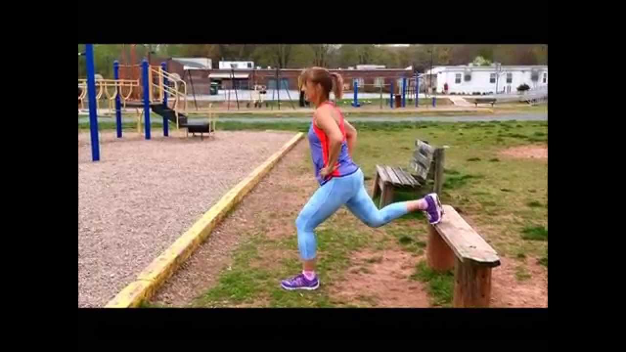 Park Bench Single Leg Lunges - YouTube