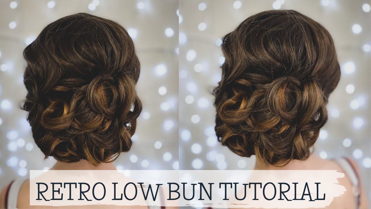 RETRO LOW BUN TUTORIAL// VINTAGE HAIR STYLE//RETRO BRIDE//VINTAGE BRIDE ...