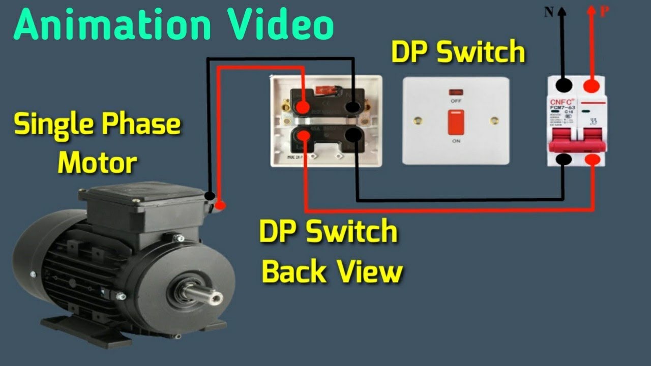 Double Pole Switch Wiring Diagram Animation || AC DP Switch Wiring ...