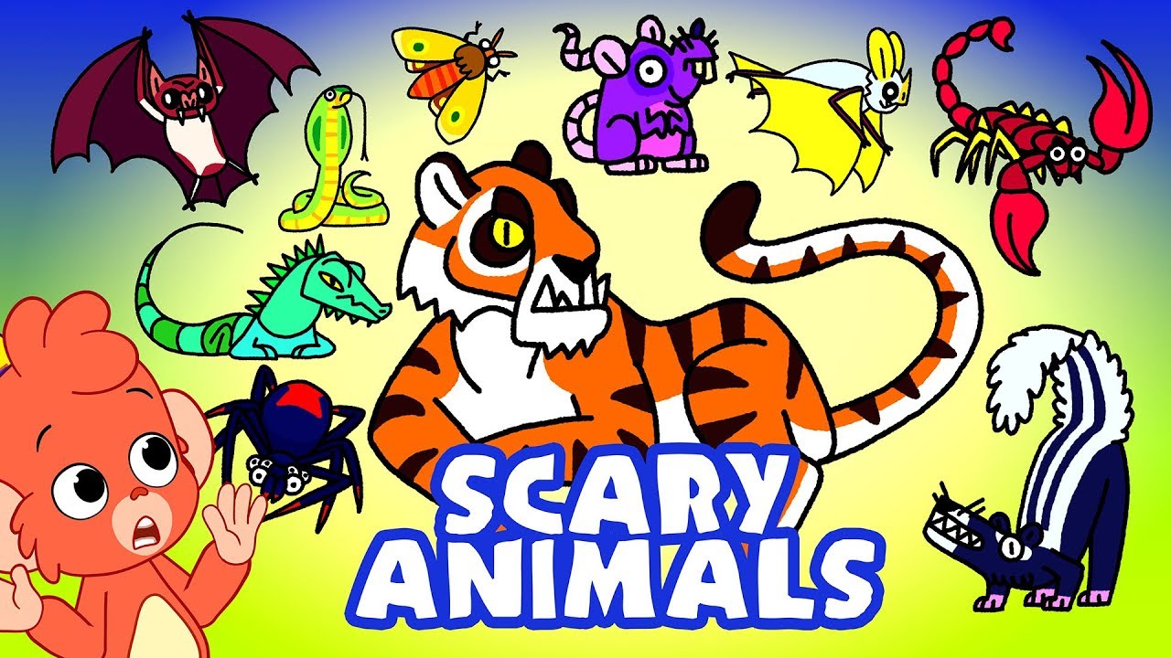 Learn Scary Animals for kids | Zoo Animal names for Children | Club ...
