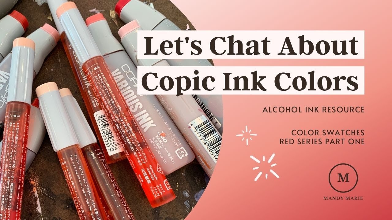 19 Intense Copic Ink Refill Color Swatches: Red Series