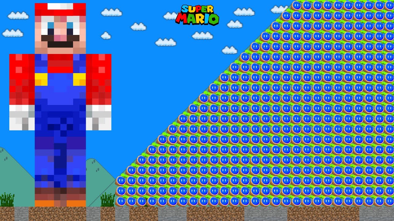 Blue Mario: Mario Collects Too Many Seeds and Turns Into Minecraft ...