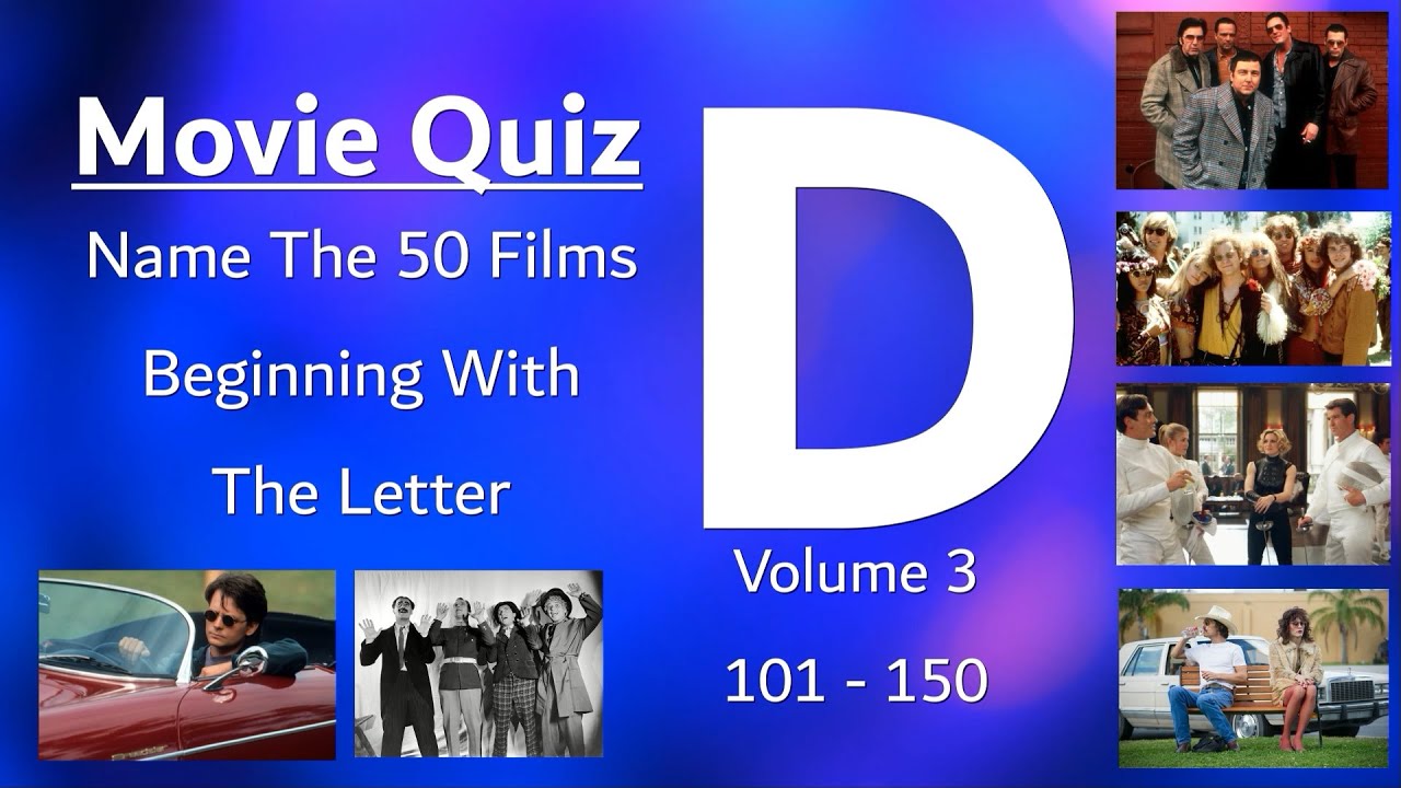 Movie Quiz - Guess The Movie Beginning With D : Volume 3 - 101 to 150 ...