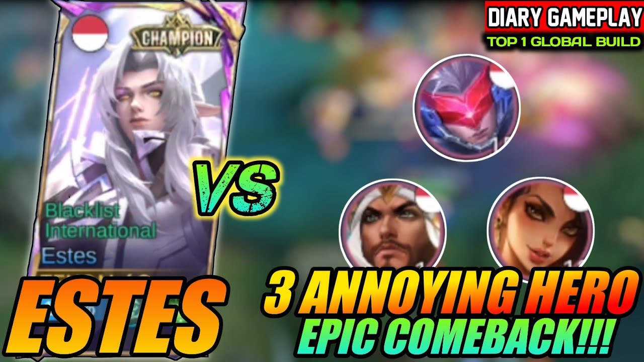 EPIC COMBECAK! ESTES SOLO RANK VS 3 ANNOYING HERO | Best Build Estes ...
