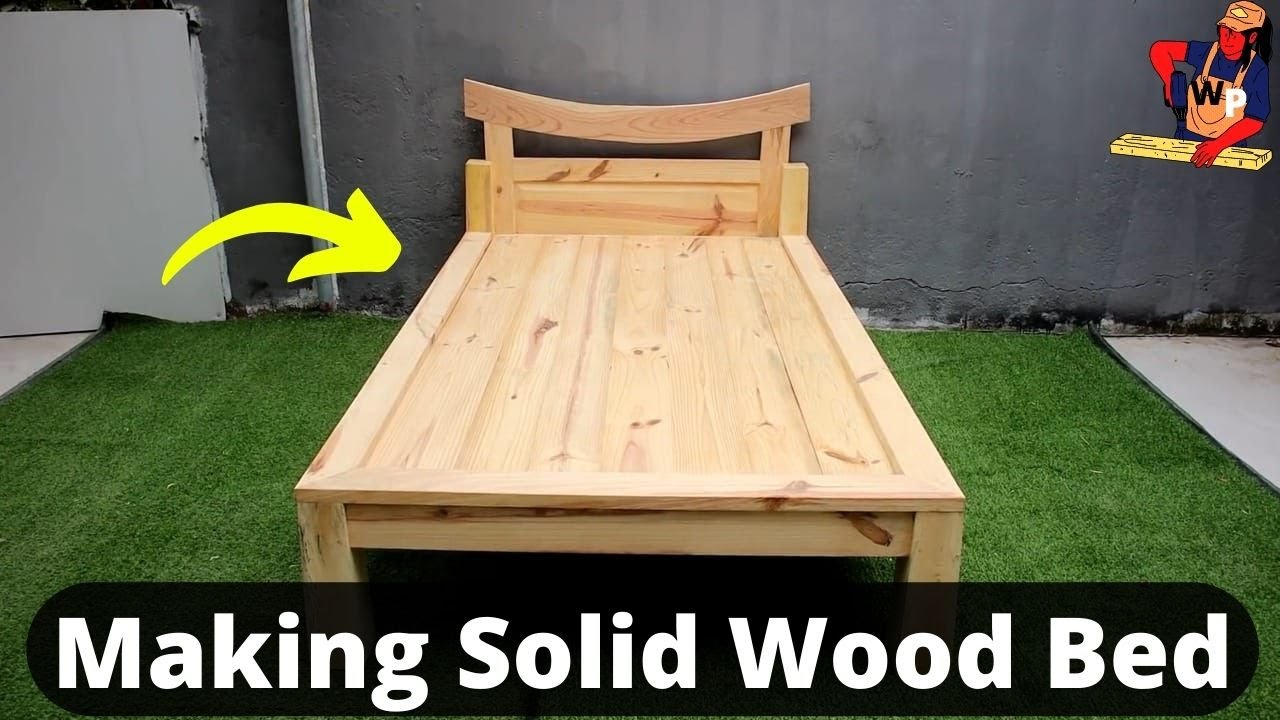 How To Make A Solid Wooden Bed At Home | Classic Design Bed Making ...