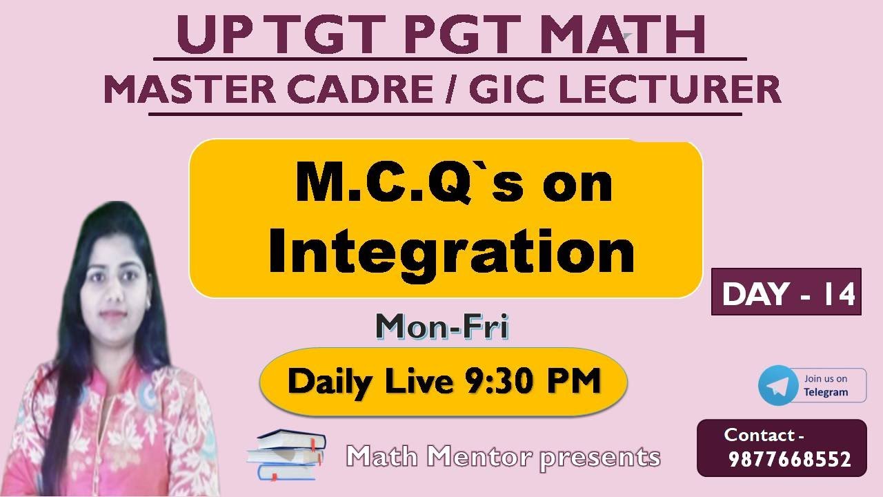 #14 M.C.Q on Integration | Important Questions On Integral For UP TGT ...