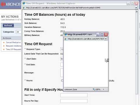 Entering a Time Off Request in Kronos - YouTube