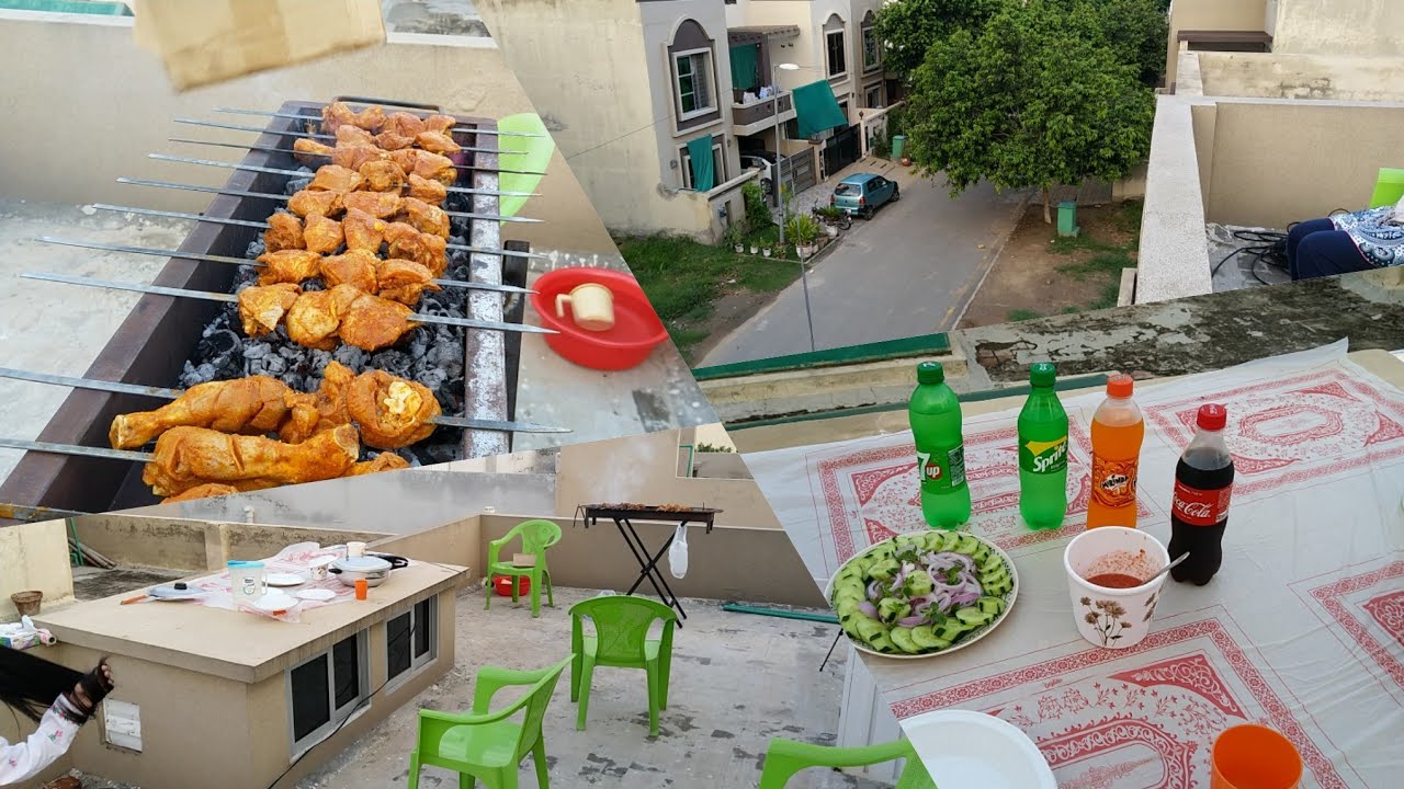 First Barbeque In our home,Pakistan,Special Saji rice Recipe, BBQ Grill ...