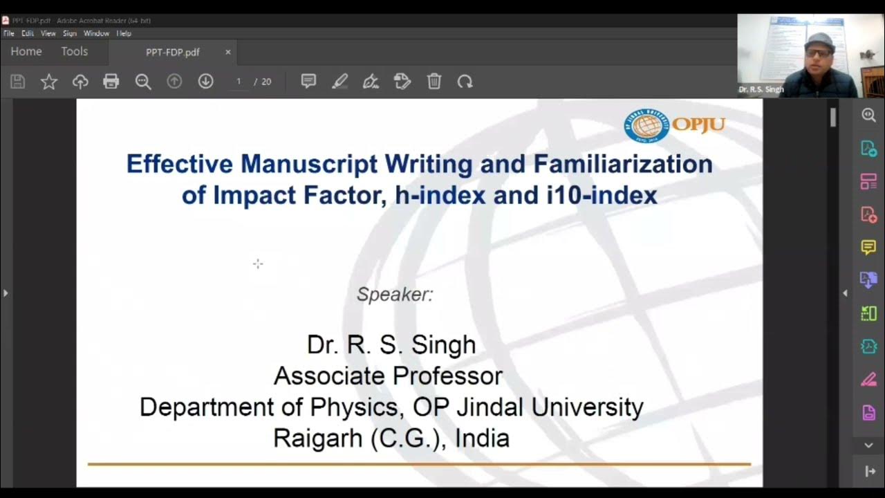 Effective Manuscript Writing: Familiarization of Impact Factor, h-index, and i10-index [PART-I ...