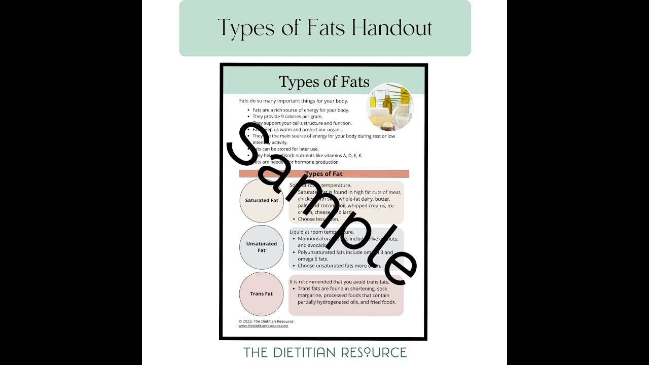 Types of Fats Handout - YouTube