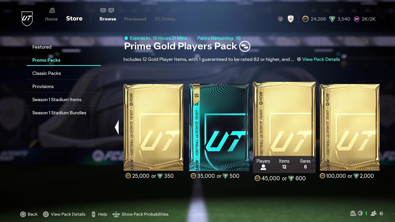 PRIME GOLD PLAYERS PACK - FC 26 ULTIMATE TEAM STORE PACK OPENINGS (FC ...