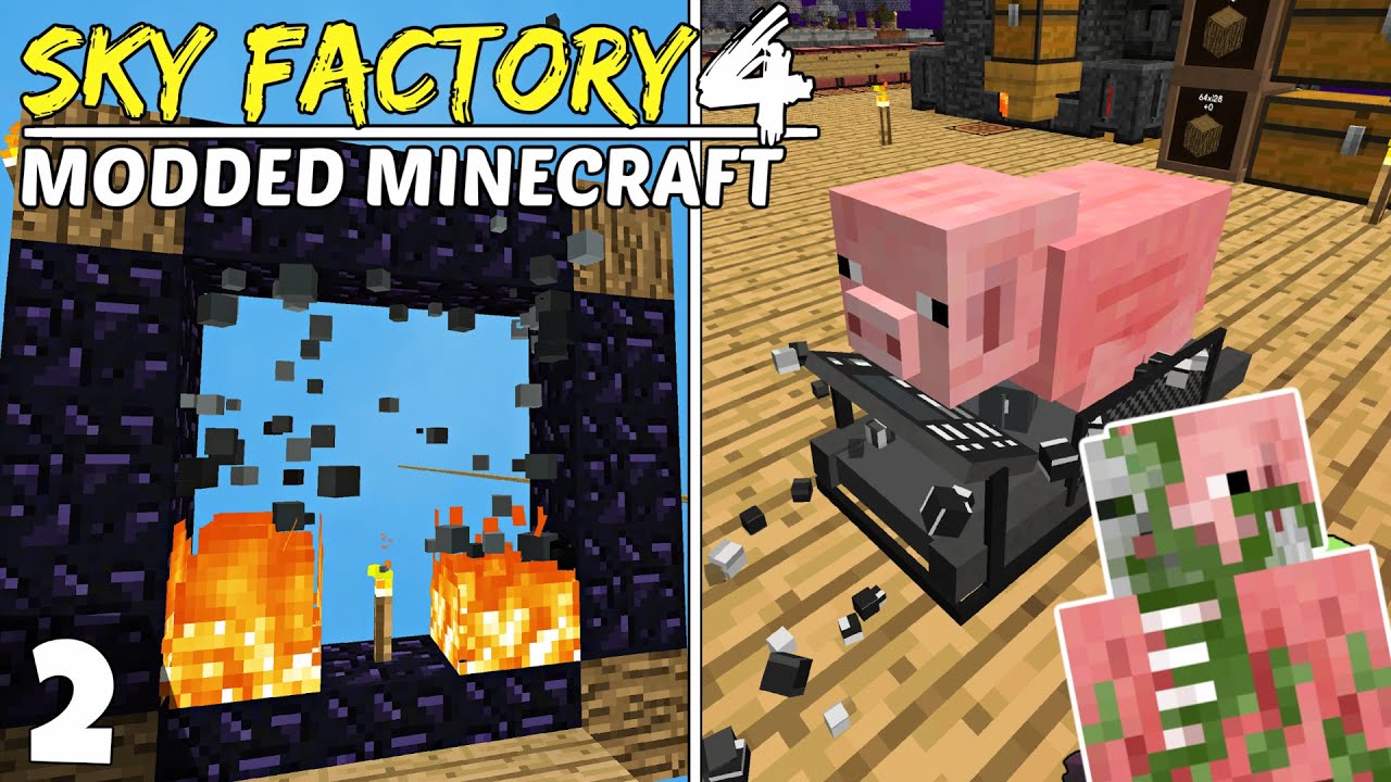 Sky Factory 4 Ep2! NETHER NO MORE!? Modded Minecraft Skyblock, Survival ...