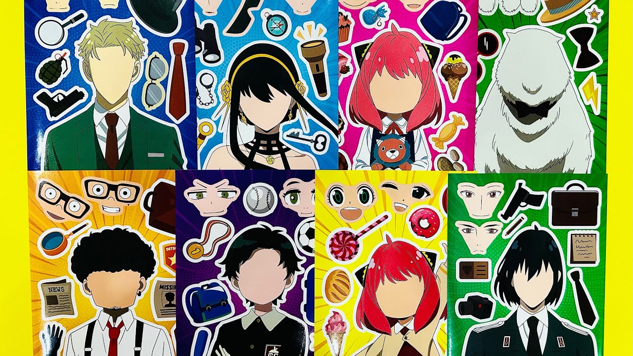 Decorate sticker book with Spy Family. 🕵️‍♀️🕵️‍♀️Nhãn dán sticker trong ...