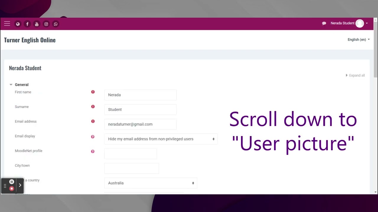 How to change profile picture on Moodle - YouTube