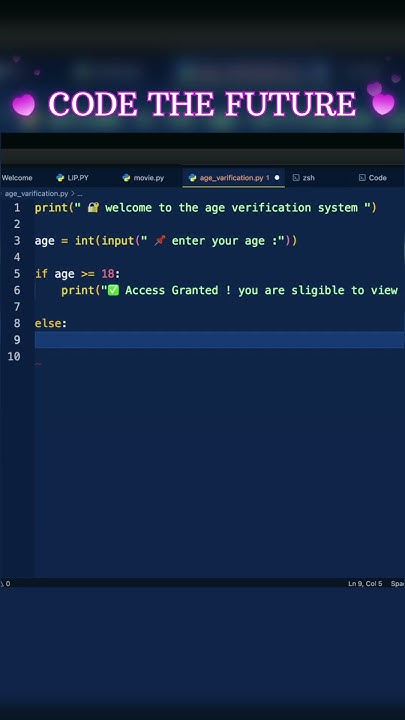 🔞 “Age Verification in Python | 18+ Filter | #Shorts #Python” #coding # ...