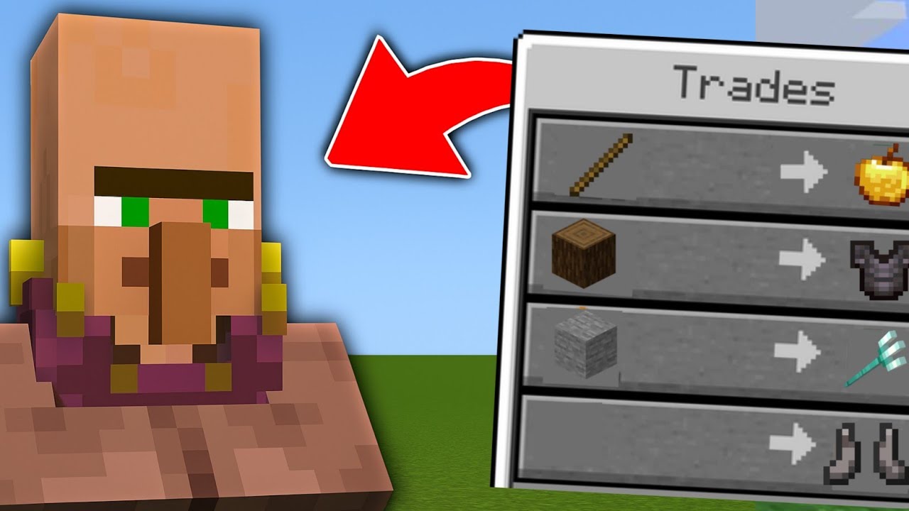 Minecraft but villagers trade op items - YouTube