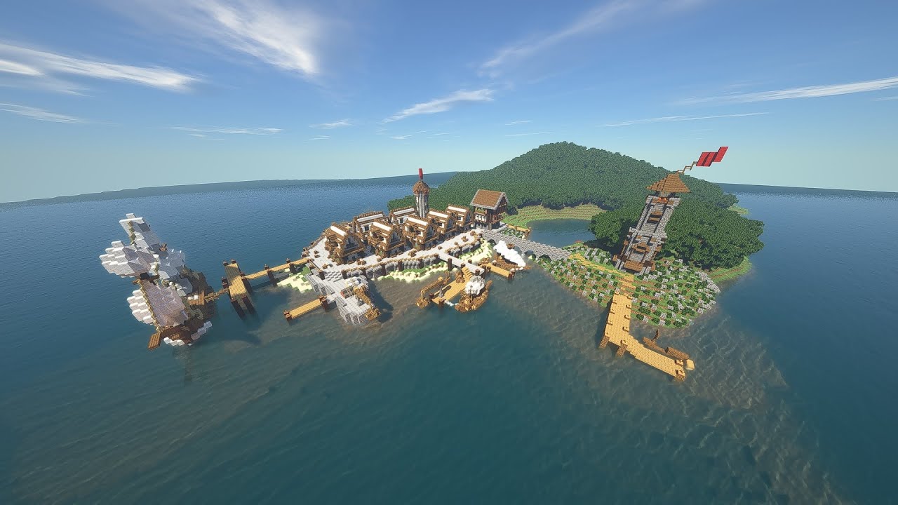 Minecraft | Building a Medieval Port [Timelapse] - YouTube