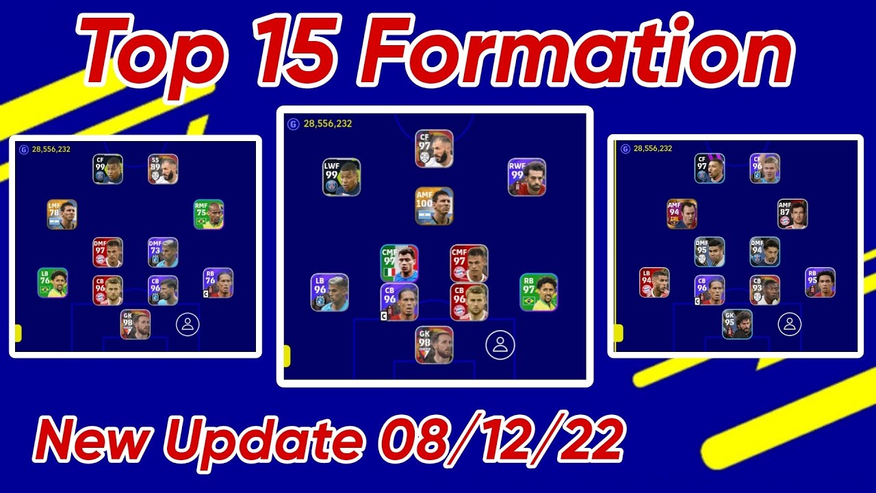 Top 15 Formation New Update | Best Default Formation | eFootball 2023 Mobile - YouTube