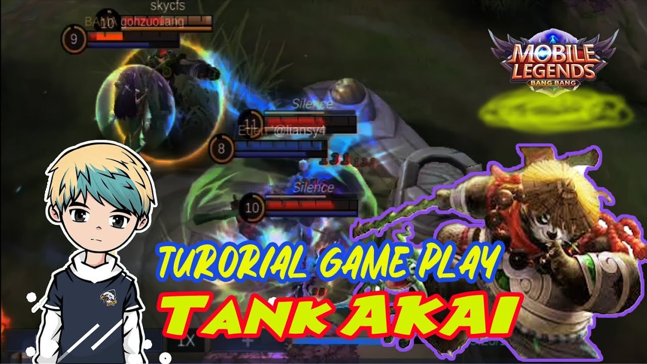 AKAI TANK TUTORIAL JEPIT 4 HERO GAMEPLAY - Mobile Legends - YouTube