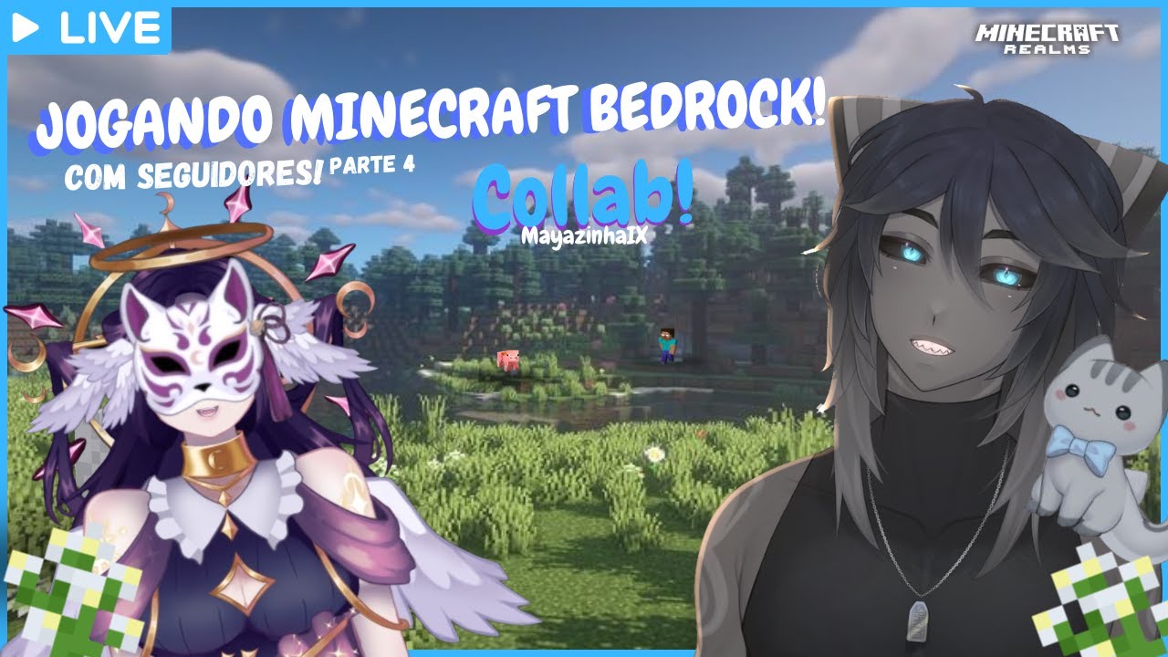 JOGANDO MINECRAFT BEDROCK COM MEUS TUBINHAS PT4 (COLLAB COM MAYAZINHAIX ...