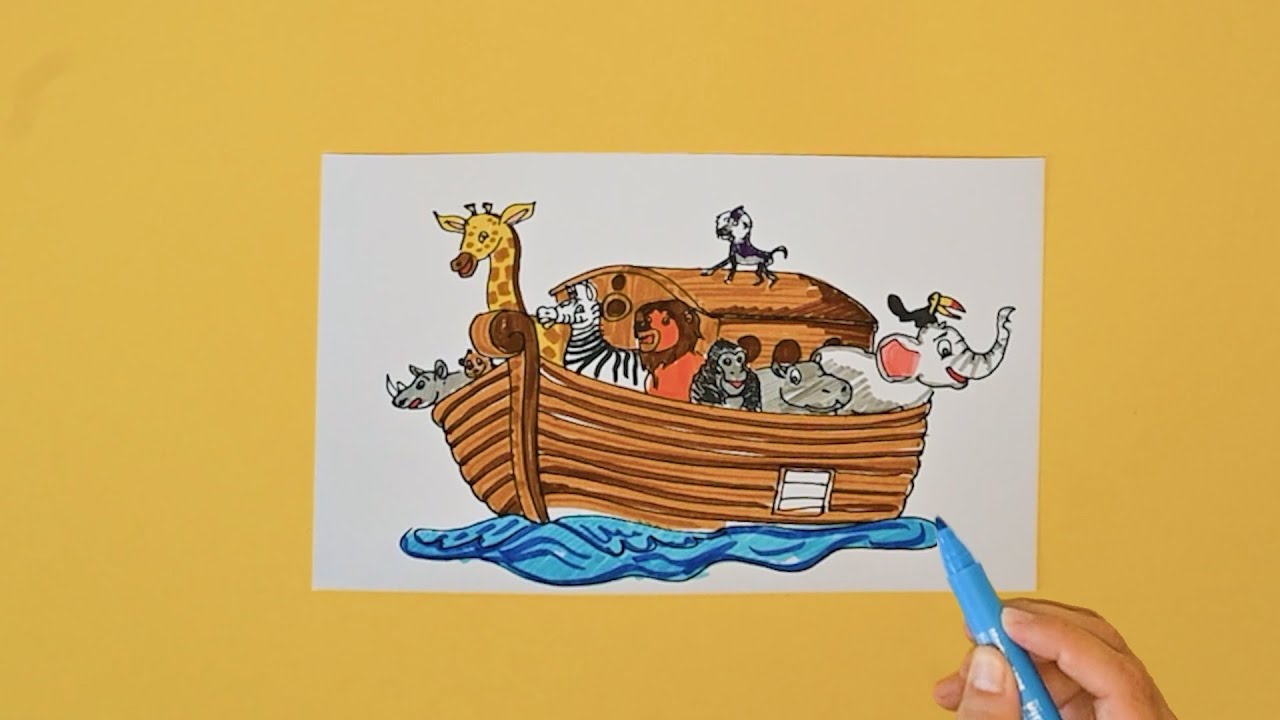 How to draw Noah's Ark - YouTube