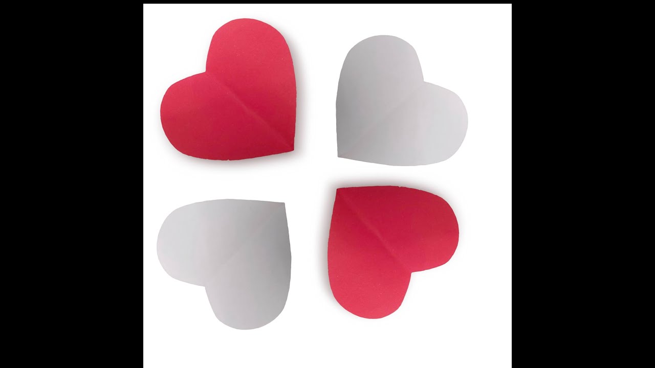 How to cut a perfect heart shape without any marking#heart craft#paper ...