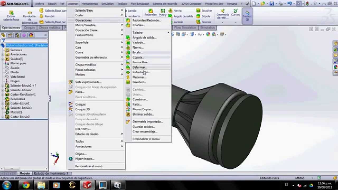 como escalar solidos en SolidWorks - YouTube