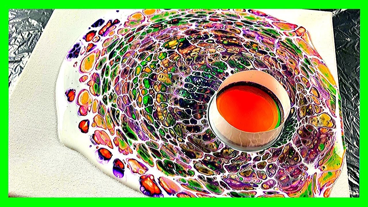 High Flow | OPEN CUP Acrylic Pour| Amazing Cells Fluid Art with ...