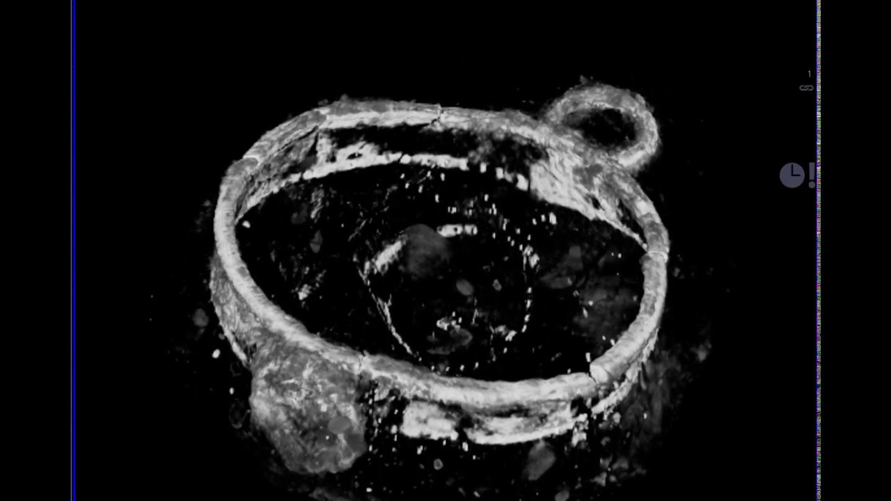 CT scan Iron Age Cauldron from Glenfield Leicestershire - YouTube